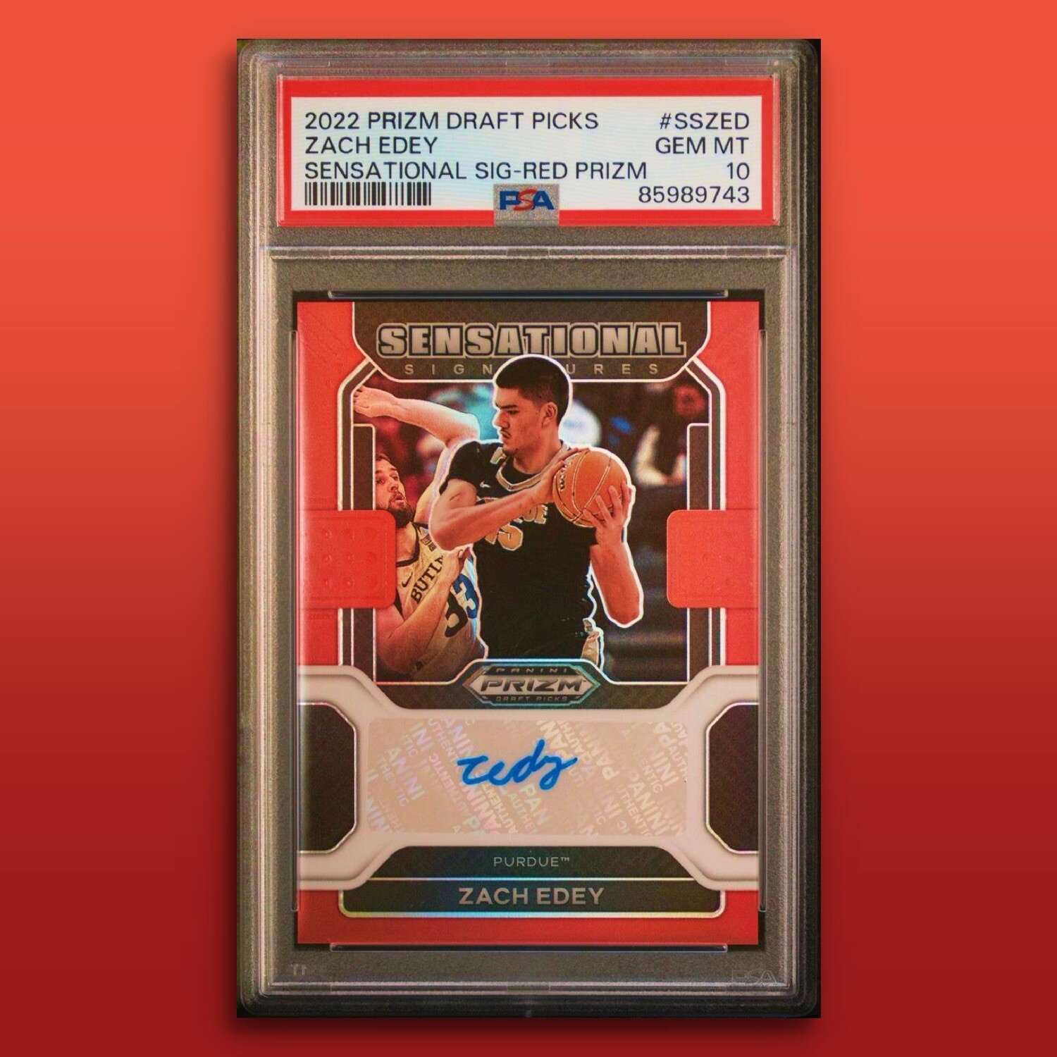 2022 PRIZM DRAFT PICKS ZACH EDEY SENSATIONAL SIGNATURES RED /199 #SSZED ...