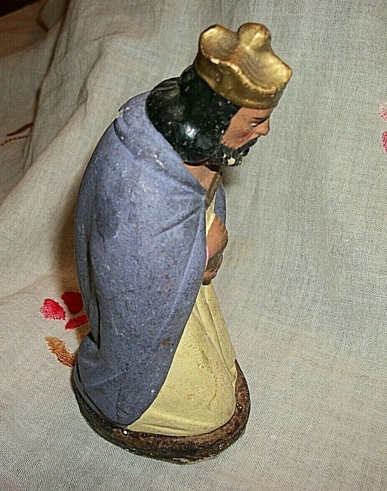 Old Vintage Wise Man 5.5" Paper Mache Nativity Figurine made Germany | eBay