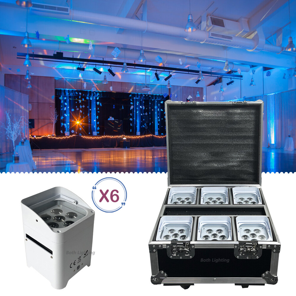 wireless uplight smart DJ S6 battery 6*18w RGBWA+UV 6in1 wedding ...