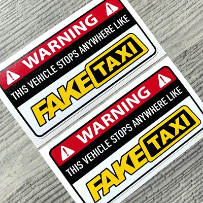 2pc Fake Taxi Sticker Vinyl Decal Car Turbo JDM Window Drift Funny ...
