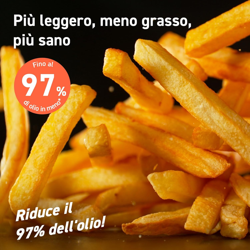 Friggitrice Ad Aria 2 Litri, Air Fryer Portatile a Risparmio Energetico ...