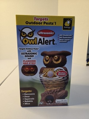 BulbHead Ultrasonic Owl Alert Statue Pesticide-Free Pest Control w ...