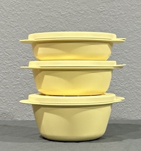 Brand New Tupperware Crystalwave Containers Yellow Set Of 3 | eBay