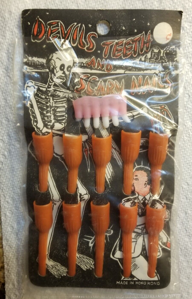 Rare 1960's Dime Store Halloween Devils Teeth Scary Nails Halloween ...