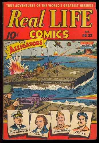 Real Life Comics #22 Schomburg WWII Cover Art Golden Age Nedor Comic ...