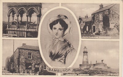 Postcard Bamburgh Northumberland Grace Darling Theme PU Seahouses 1951 ...