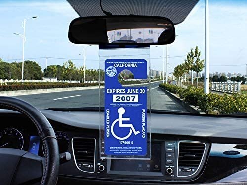 Handicap Placard Holder Disabled Parking Permit Protector Mirror Tag ...