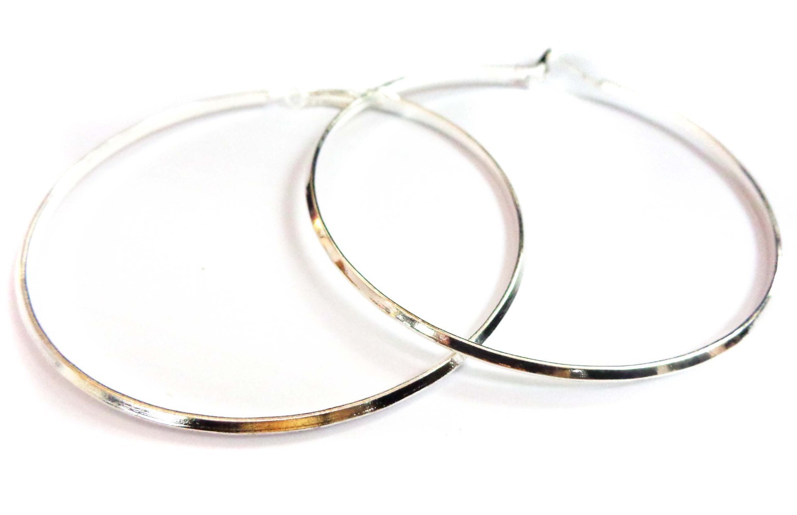 LARGE HOOP EARRINGS CLASSIC HOOP EARRINGS GOLD OR SILVER TONE 4 INCH ...