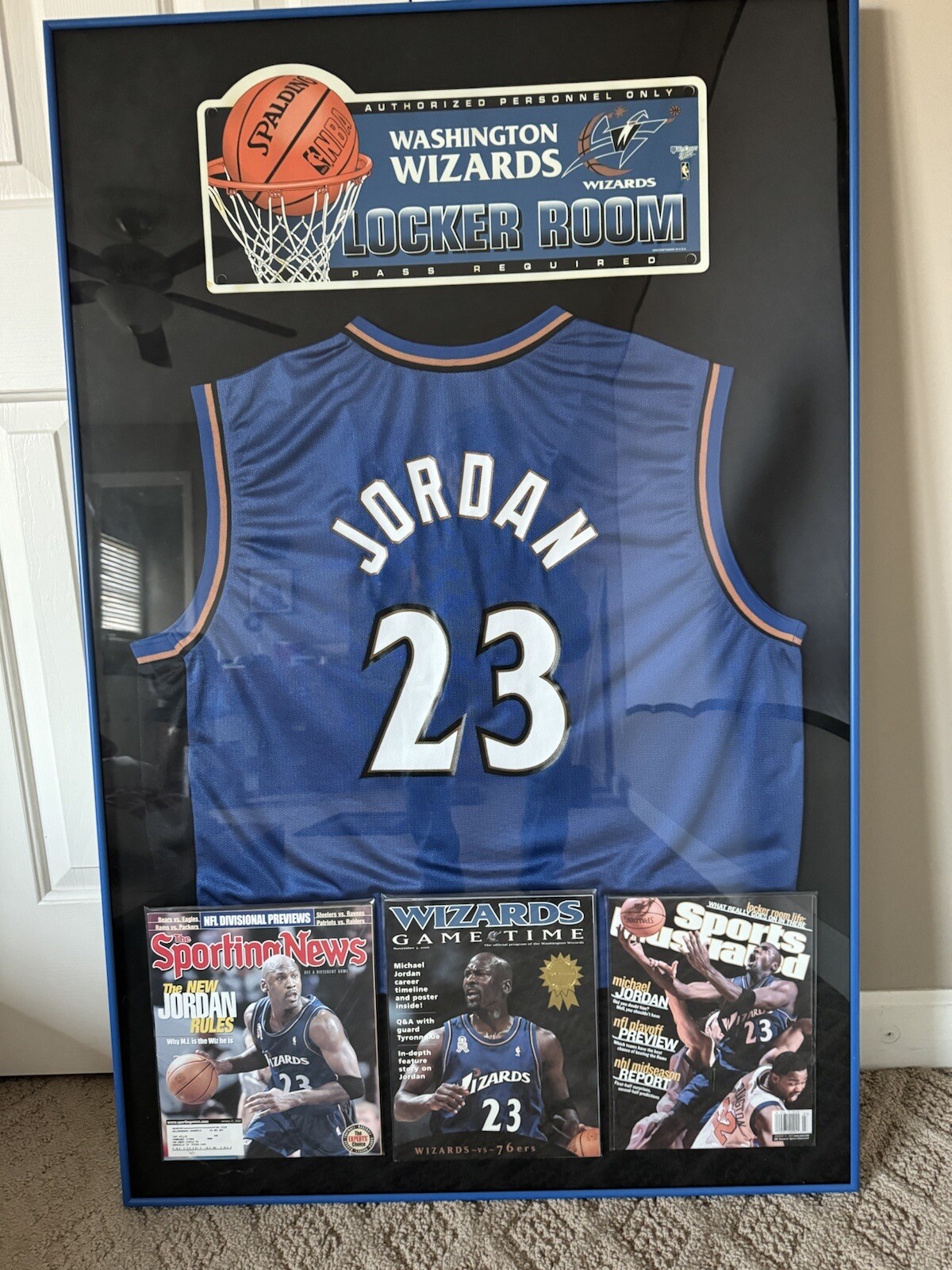 Framed Michael Jordan Washington Wizards Jersey And Magazine Collection ...