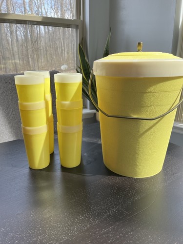 Beacon Yellow Ice Bucket With 12 Matching Cups | eBay