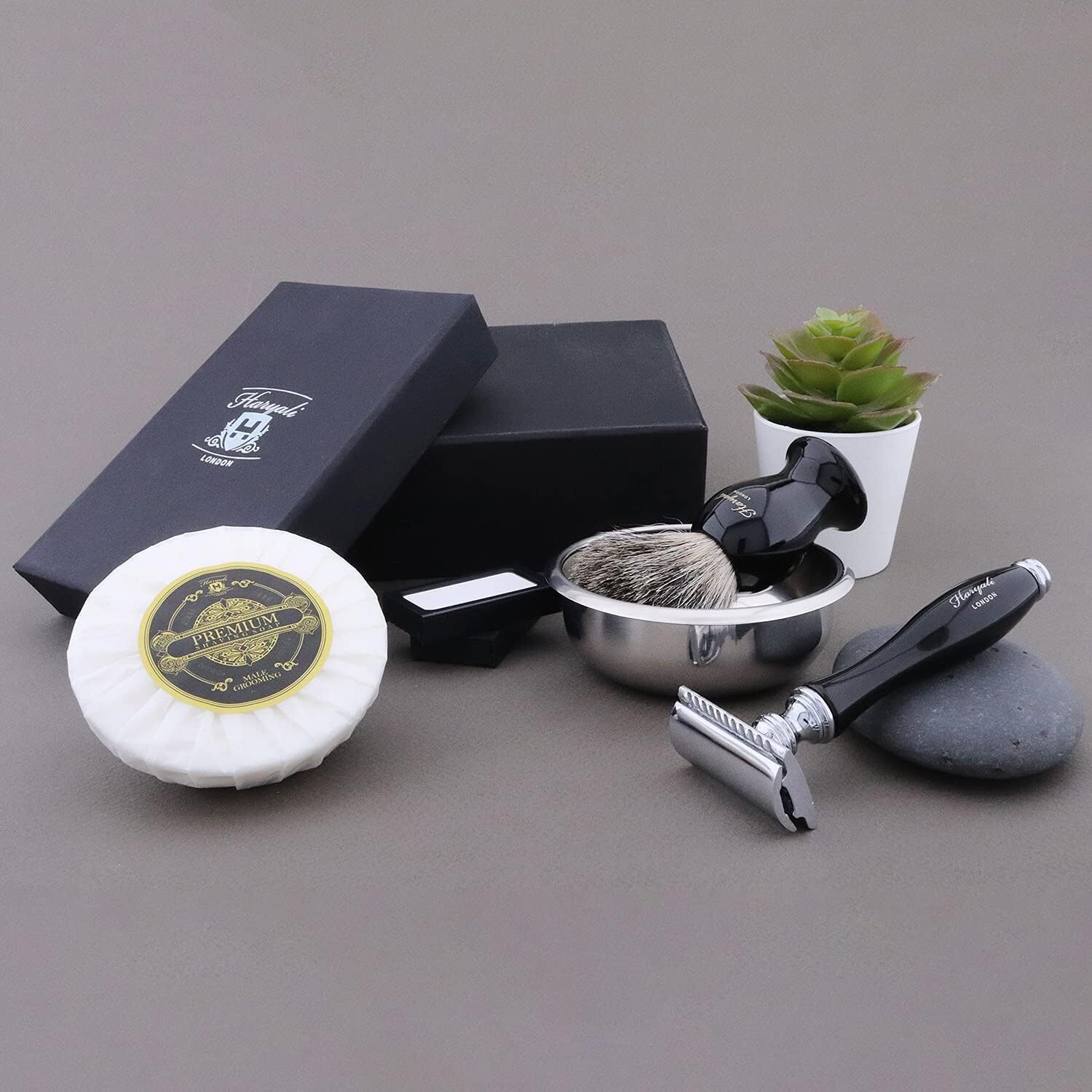 Men Shaving Kit Brush Razor Soap Bowl Beard Grooming Shave Set With ...