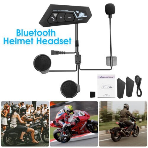 Motorbike Intercom System Helmet Headset Bluetooth Mic Calling ...