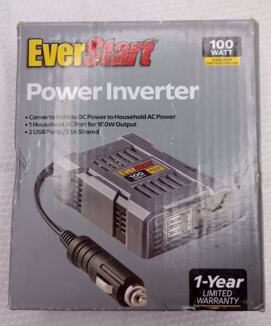 EverStart 100W Vehicle Power Inverter Converter DC/AC 12v to 110v | eBay