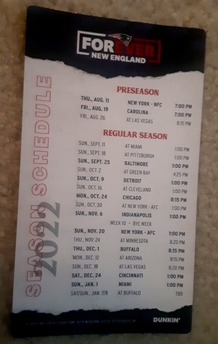 Forever New England Patriots Magnet Schedule NFL Dunkin Free Shipping ...