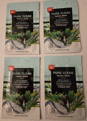 4 Walgreens Pure Clean Facial Mask Dead Sea Minerals Cleanses Purifies ...