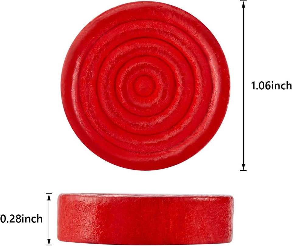 48 Pcs Wooden Checkers Pieces 1.06 Inch Checker Pieces with Stackable ...