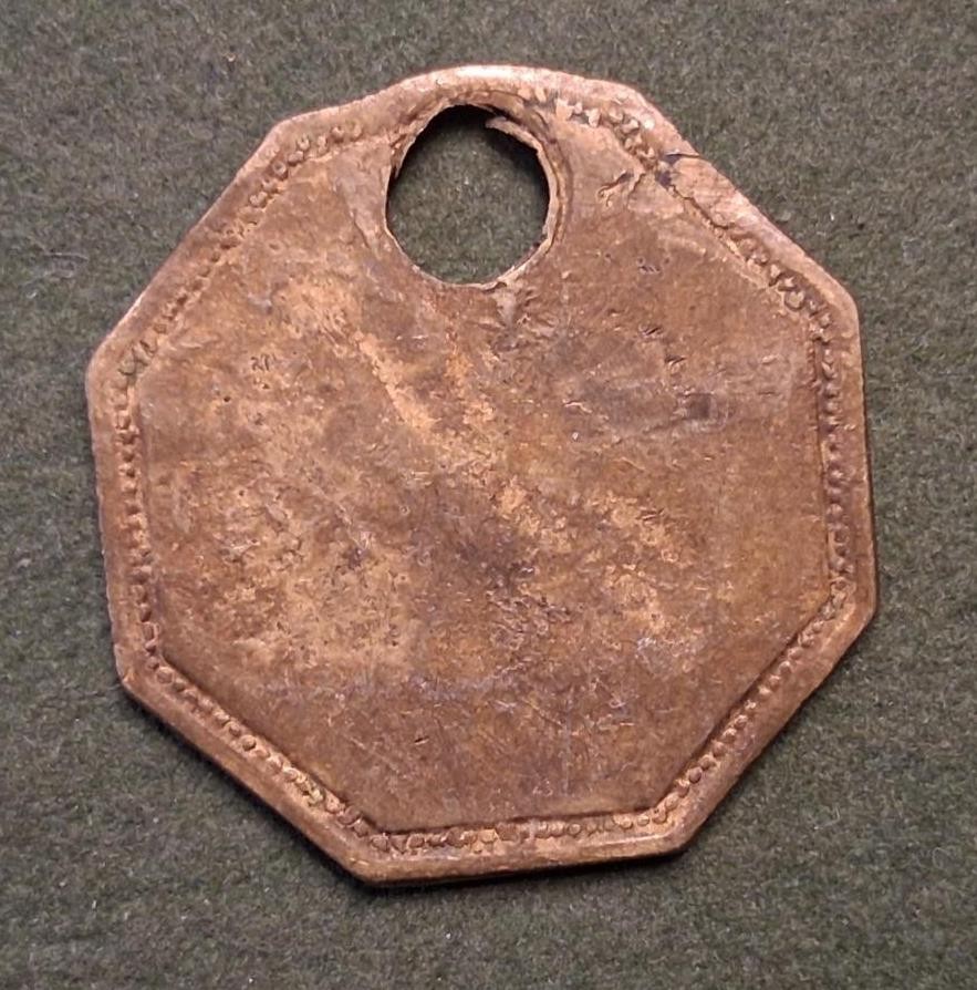 1893 SPOKANE WASHINGTON DOG TAX License - uniface - 27mm - brass - s/n ...