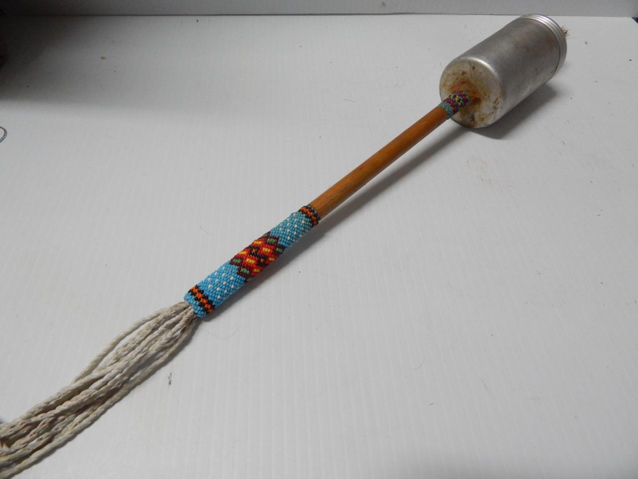 SO. CHEYENNE PLAINS INDIAN BEADED SHAKER BEADED RATTLE TWISTED HIDE ...