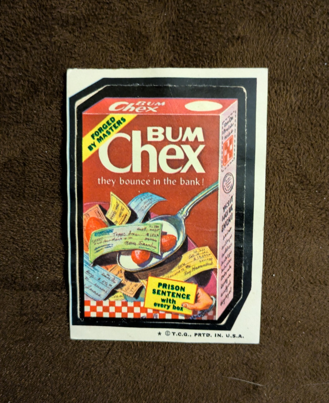 1973 Topps Wacky Packages Bum Chex 4th series Tan Back | eBay