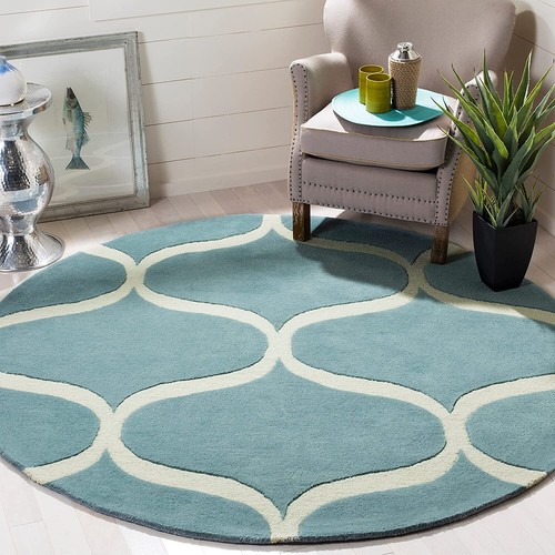 Hand Tufted Round Woollen Modern Area Rug for Living Room 8 X 8 Feet ...