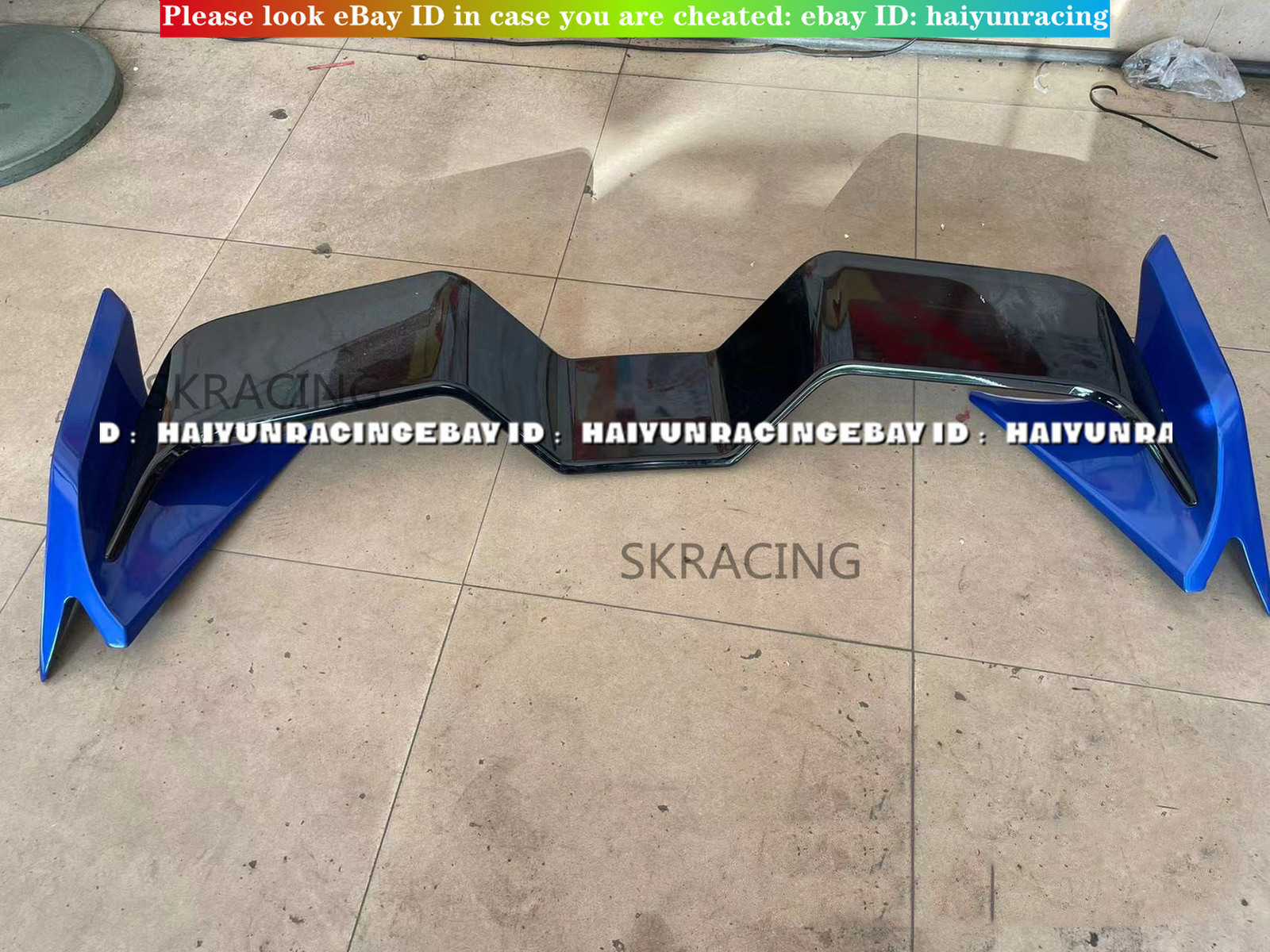 For Honda Civic Sedan 2016-2021 Blue Rear Spoiler Tail Trunk Lip Wing ...