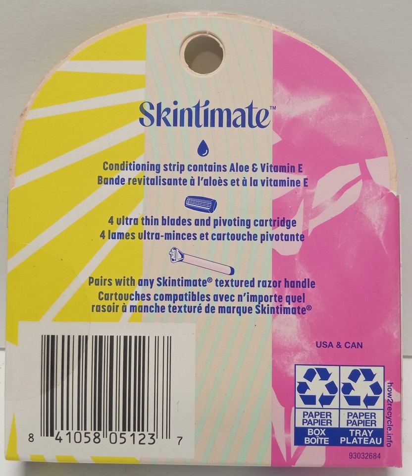 Lot of 6 Skintimate 4 Blade Razor Refill Fits All Skintimate Handles 4 ...