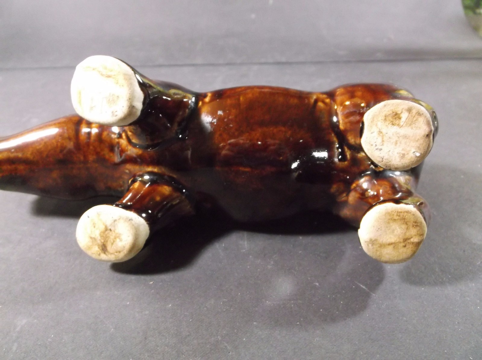 Rockingham style brown drip glaze ceramic rhinoceros figurine | eBay