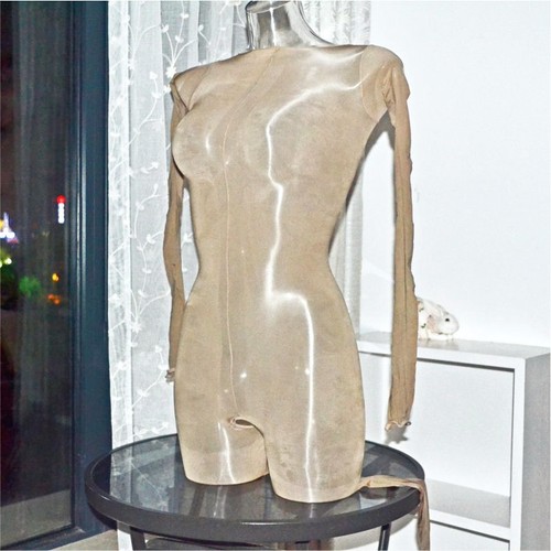 Plus Size Jumpsuit Womens Sheer Nylon Bodysuit Super Shiny Bodyhose ...