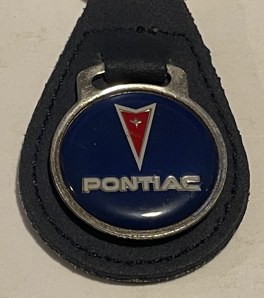Vintage Pontiac Keychain Key Fob Leather Back | eBay