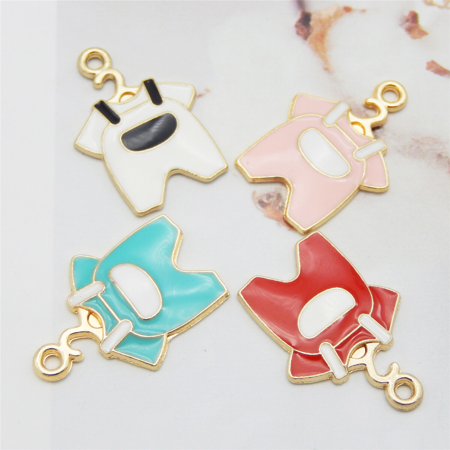 24PC Colorful Enamel Mixed 22x16mm Baby Clothes Charms Jewelry Making ...
