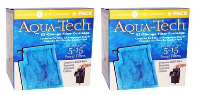 x12 AQUA-TECH 5-15 EZ-Change FILTER CARTRIDGE Aquarium Water Carbon NiB ...
