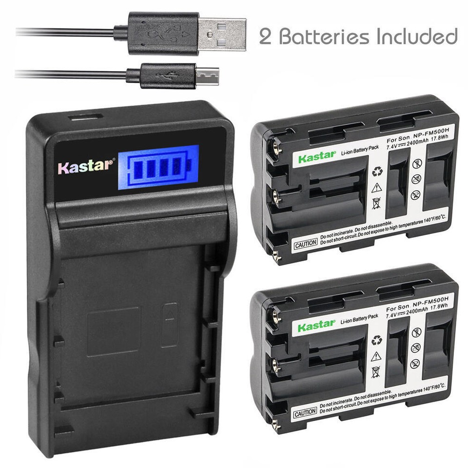 NP-FM500H Battery&Dual Slim Charger for Sony DSLR-A350X A450 A450L ...