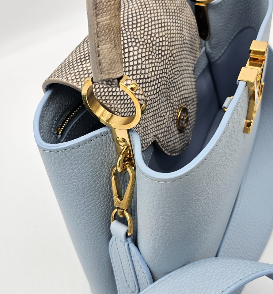Louis Vuitton Capucines BB Calfskin Small Blue Olympe Top Handle ...