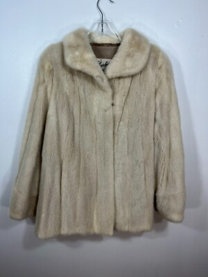 MINK fur jacket white Women's Medium coat EMBA American Mink | eBay