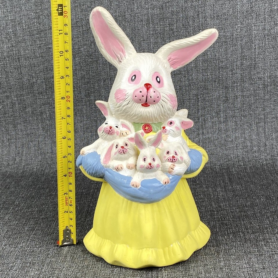 Vintage Bunny Rabbit Figurine 12" Tall Hand Painted | eBay