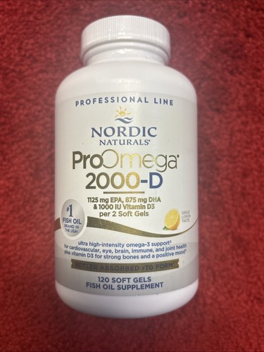 Nordic Naturals ProOmega 2000-D Concentrated Omega-3s Vit D3 120 Caps ...