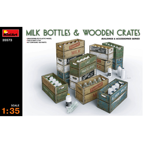 MILK BOTTLE & WOODEN CRATES KIT 1:35 Miniart Kit Diorami New Model ...