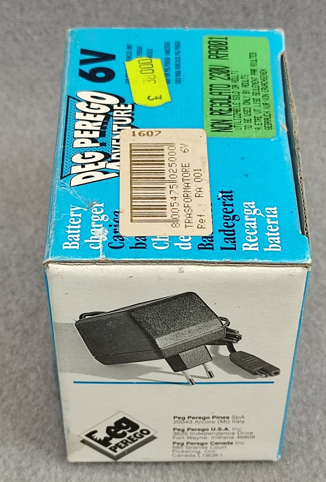 PEG PEREGO ADVENTURE CARICA BATTERIE NEW VINTAGE FONDO DI MAGAZZINO 6V ...