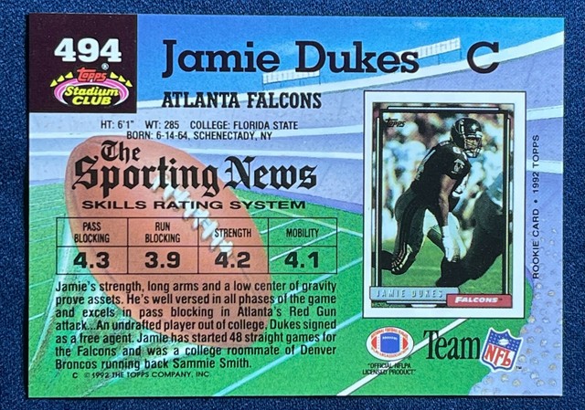 1992 Topps Stadium Club - #494 Jamie Dukes (RC) for sale online | eBay