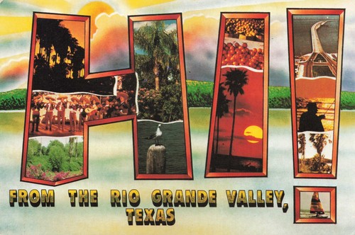 Postcard TX Rio Grande River Valley Big Letter Greeting Sunset Sailboat ...