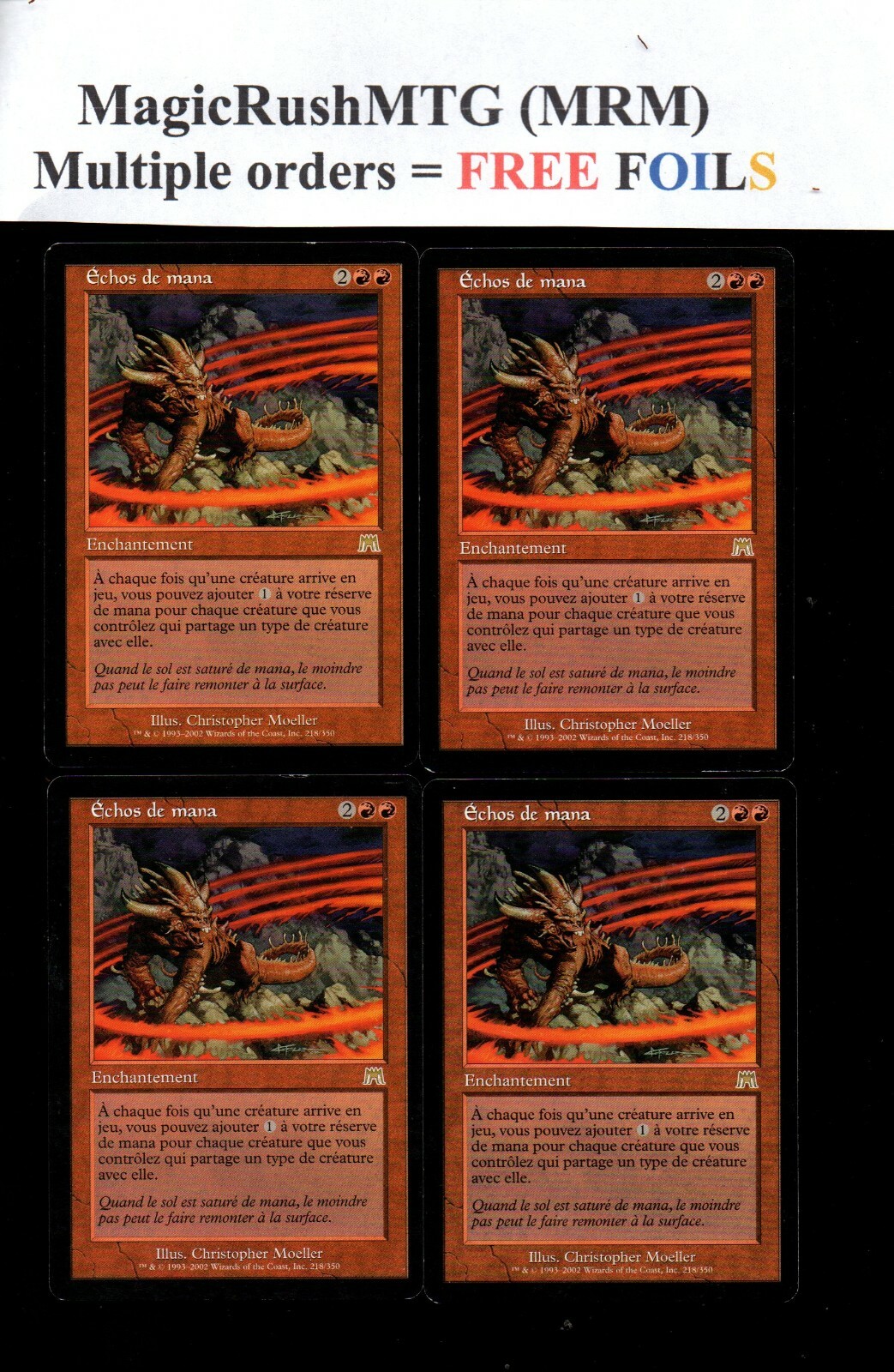MRM FR/VF 4x Echos de mana - Mana Echoes MTG magic ONS | eBay