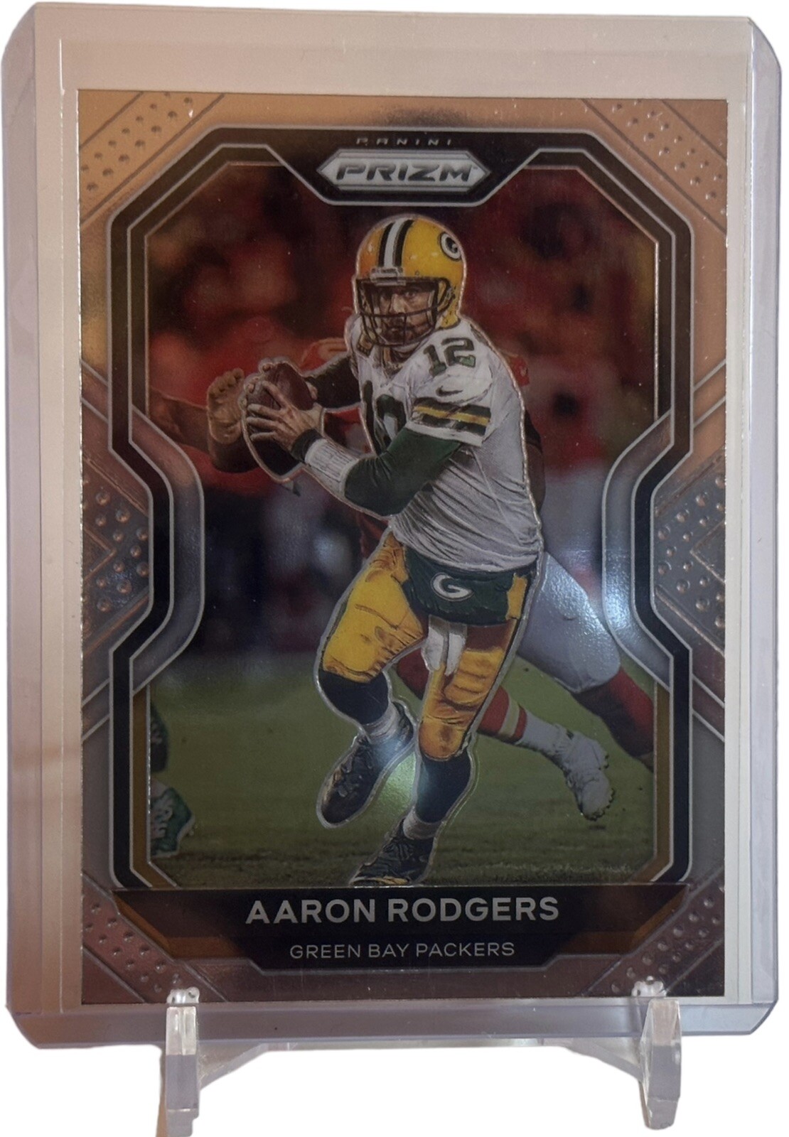 2020 Prizm Football Aaron Rodgers Green Bay Packers Card #206 W/Top ...