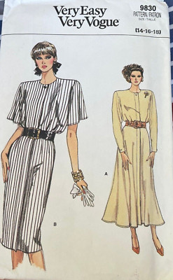 Very Easy Vogue Sewing Pattern 9830 Size 14-16-18 DRESS Uncut | eBay