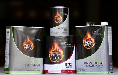 High Teck Victory Red Basecoat Paint, Reducer, Clearcoat Gallon Kit! GM ...