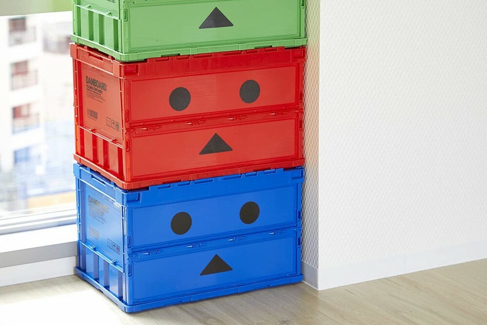 Trusco Danboard Stackable Plastic Storage Box Red Compact Organizer ...