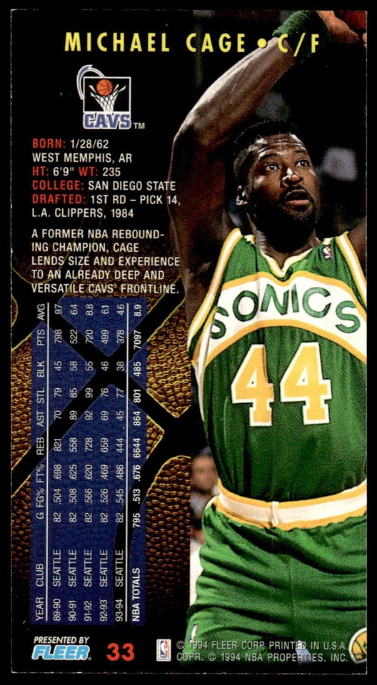 1994 Jam Session #33 Michael Cage Near Mint or Better | eBay