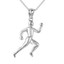 Sterling Silver RUNNER Pendant / Charm, Made in USA, Italin Box Chain ...