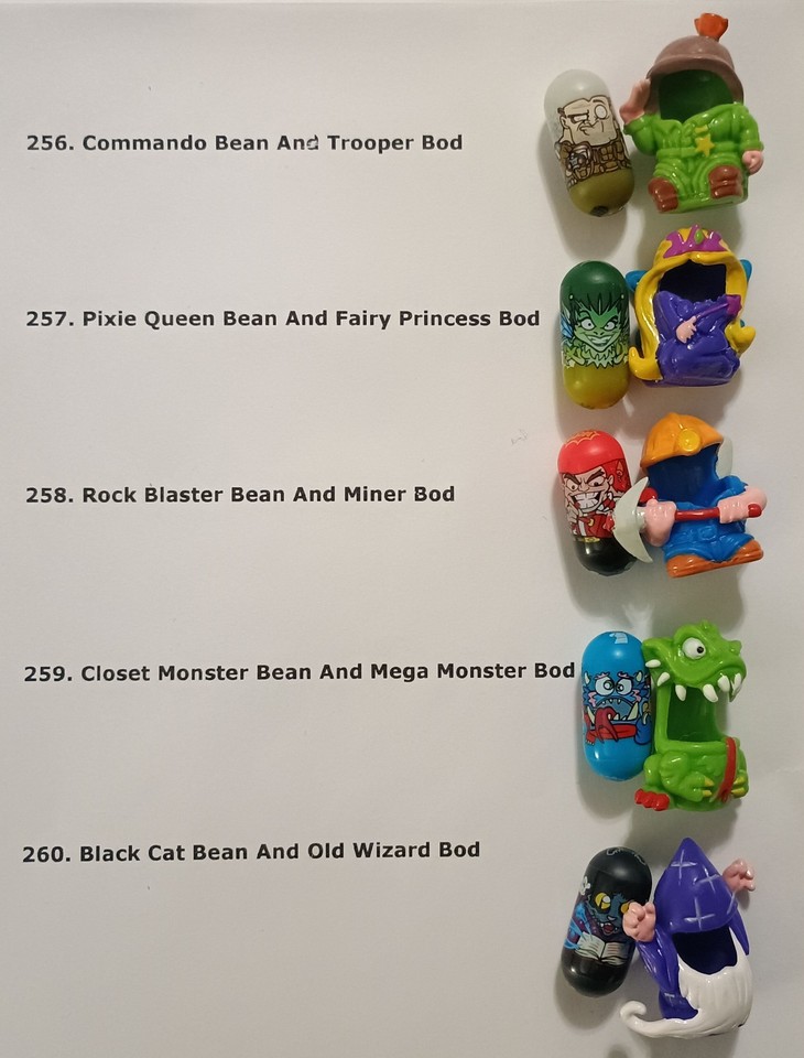 MIGHTY BEANZ BODZ 251-310 COMPLETE MATCHING SET LIGHT BODZ MIGHTY BEANZ ...