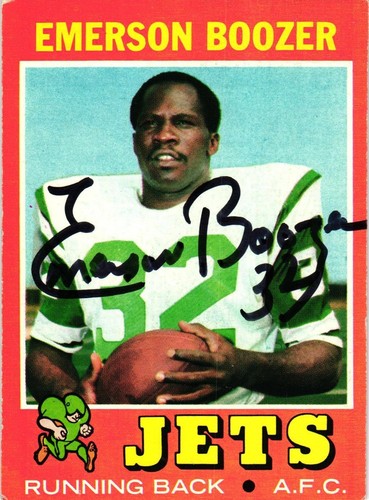 #73 Emerson Boozer Signed 1971 Topps NFL Football Card Jets AUTO | eBay