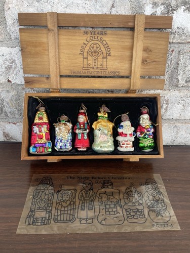 Thomas Pacconi Classics Christmas Ornament Collection Set Of 6 Wooden ...